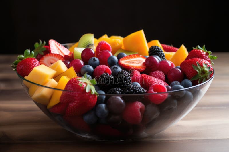 Bowl of Fresh Fruit, Ready To Be Enjoyed Stock Illustration ...
