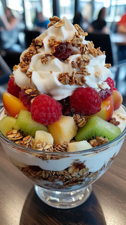 A Bowl of Fresh Fruit Yogurt Parfait with Layers of Fruit, Yogurt, and ...