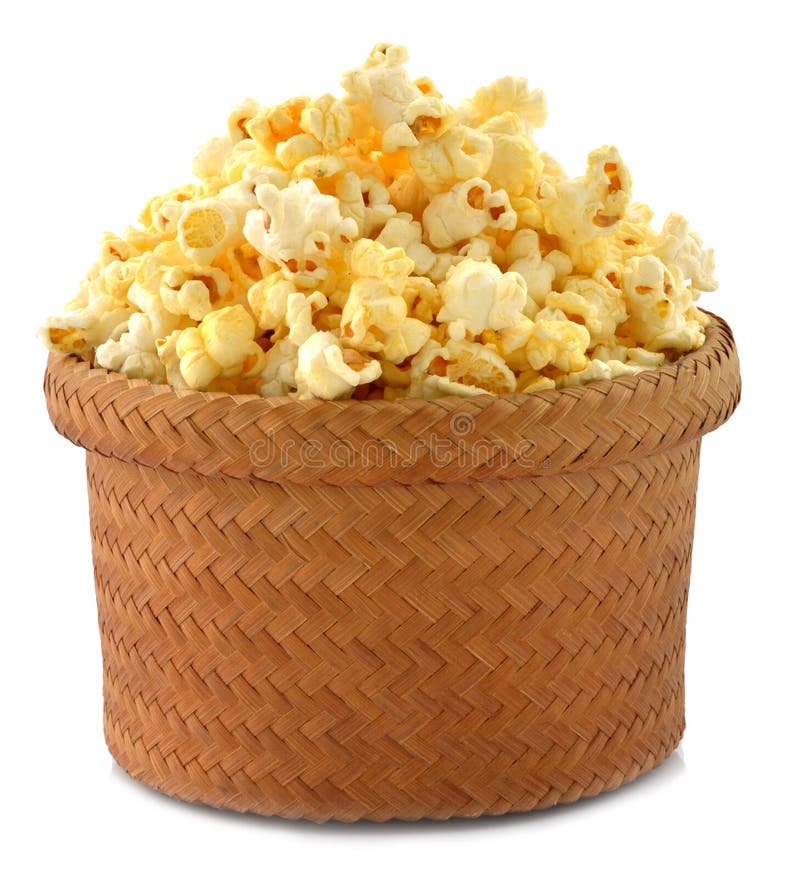 Bowl of Fresh Popped Popcorn Stock Image - Image of perfect, movie ...