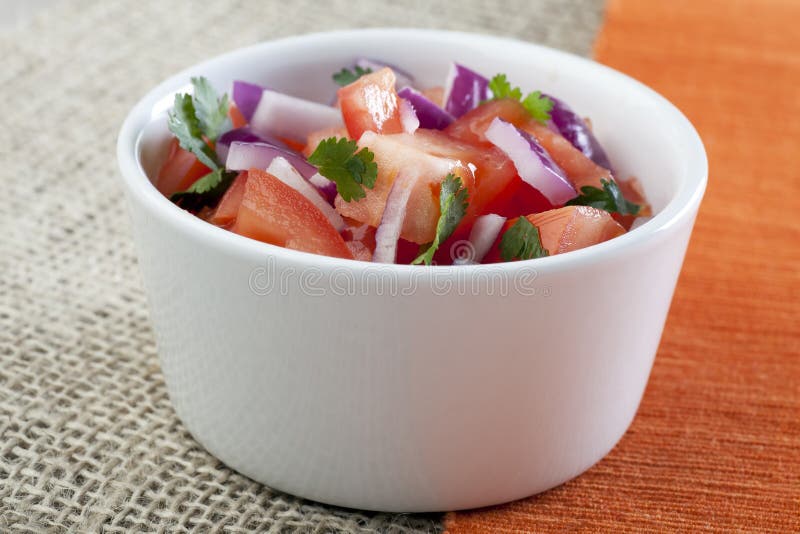 Bowl of Fresh Salsa stock photo. Image of chopped, food - 17799672