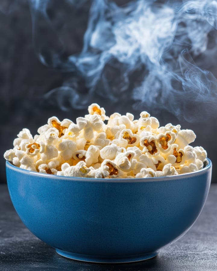 A Bowl of Freshly Made Popcorn with Steam. Stock Illustration ...
