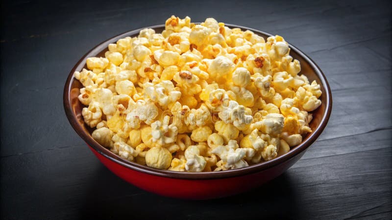 A Bowl of Freshly Popped Popcorn Stock Illustration - Illustration of ...