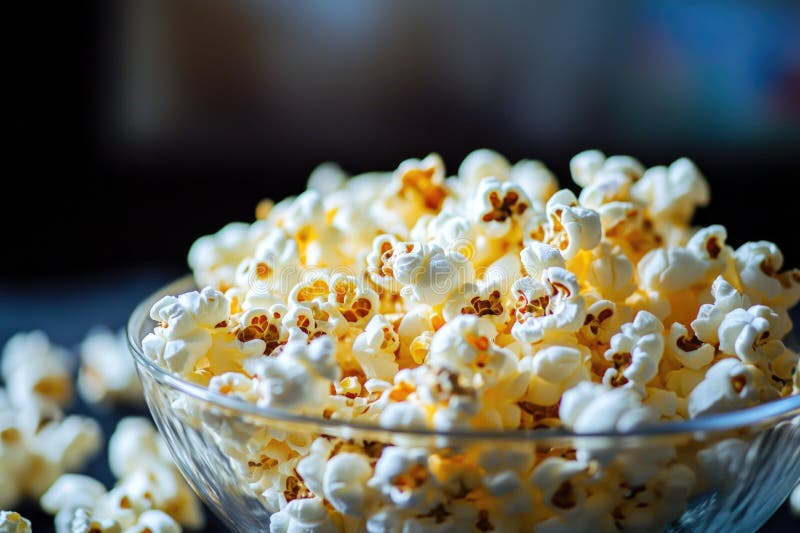 A Bowl of Freshly Popped Popcorn Sits on a Table, Ready for Snacking ...