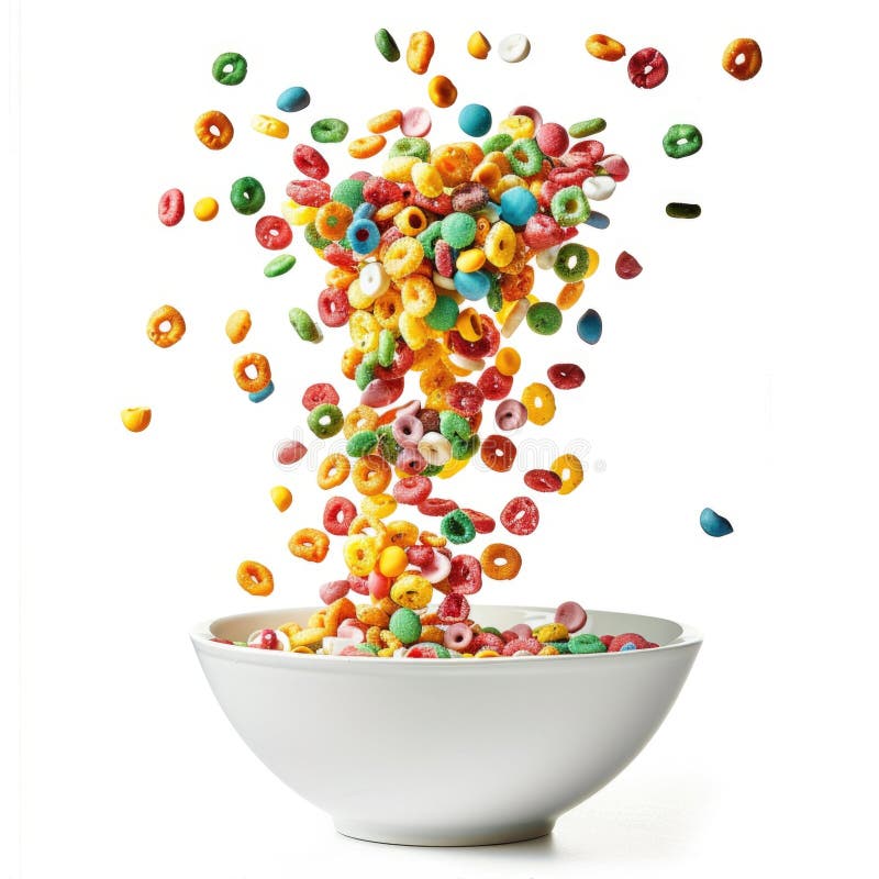 A Bowl Full of Cereal with an Overflow of Cereal Falling Out. Suitable ...