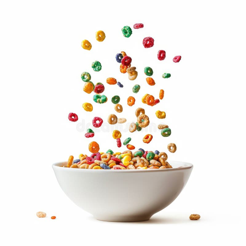 A Bowl Full of Cereal with Cereal Spilling Out, Perfect for Breakfast ...