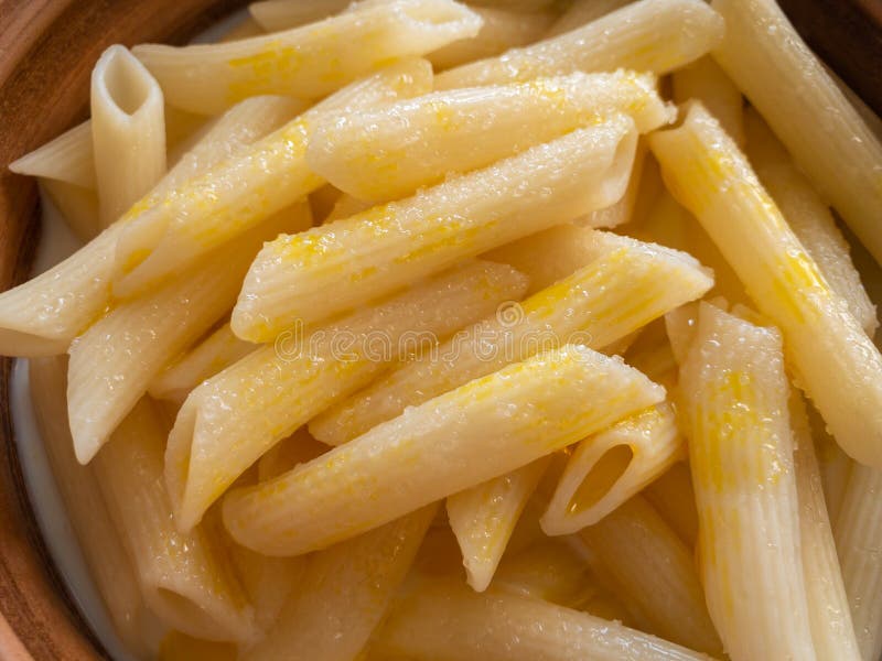 Bowl Full of Macaroni in Milk Flavored with Sugar Stock Image - Image ...