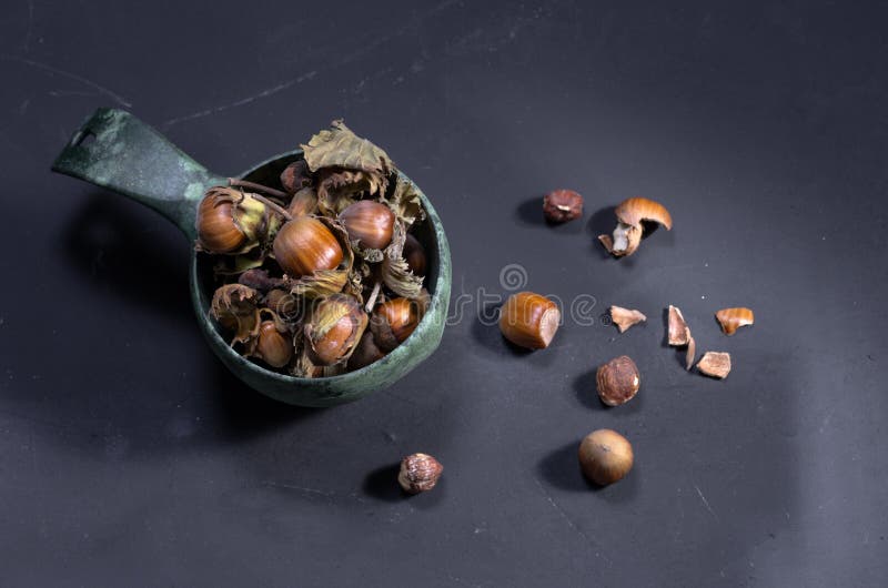 A Bowl Full of Nuts. Unusual Bowl with Nuts Stock Photo - Image of wood ...