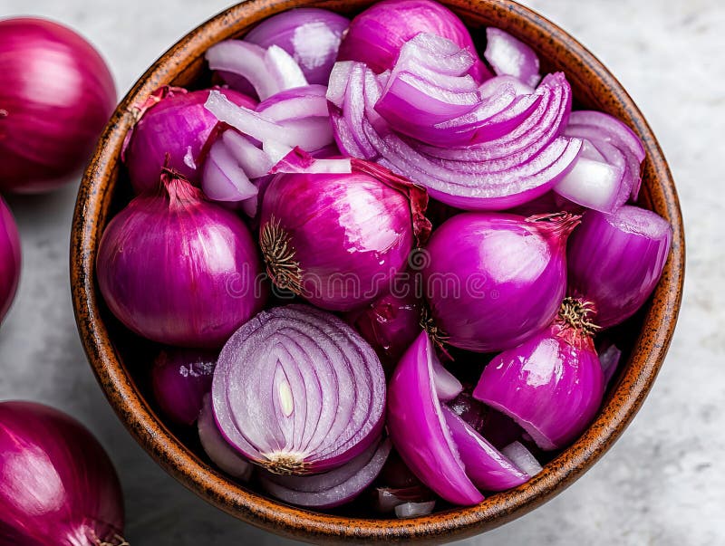 Bowl Full Sliced Red Onions Table Stock Photos - Free & Royalty-Free ...