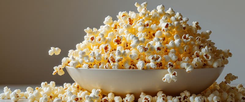 Bowl Full of Yellow Popcorn for Snack Time Stock Illustration ...