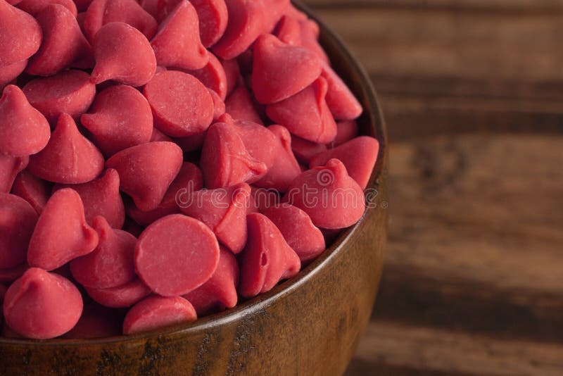 Bowl of Gourmet Red Cherry Baking Chips Stock Photo - Image of fruit ...