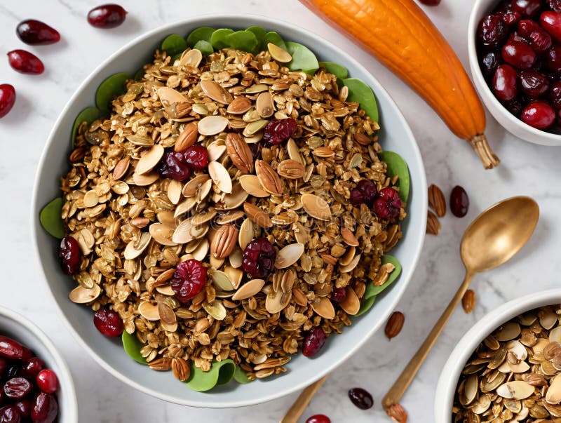 A Bowl of Grano with Cran and Cran. Generative AI Stock Illustration ...