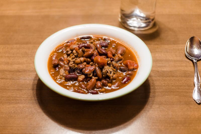 Bowl of Homemade Chili on the Table Ready for Your Dining Pleasure ...