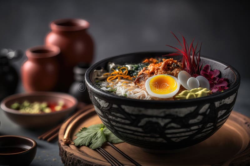 A Bowl of Japanese Food. AI Generated Stock Illustration - Illustration ...