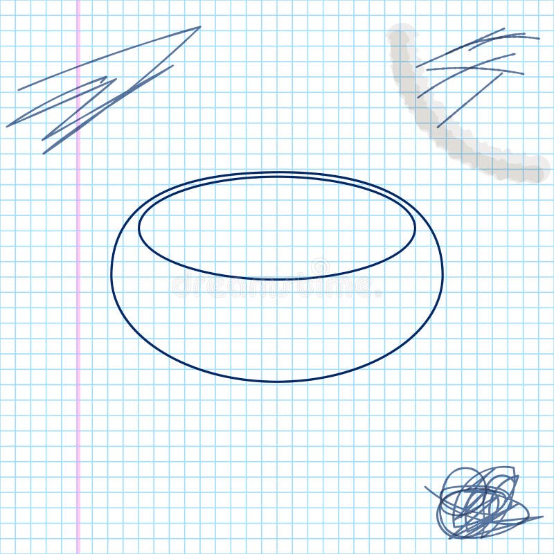 Bowl Line Sketch Icon Isolated on White Background. Vector Illustration ...