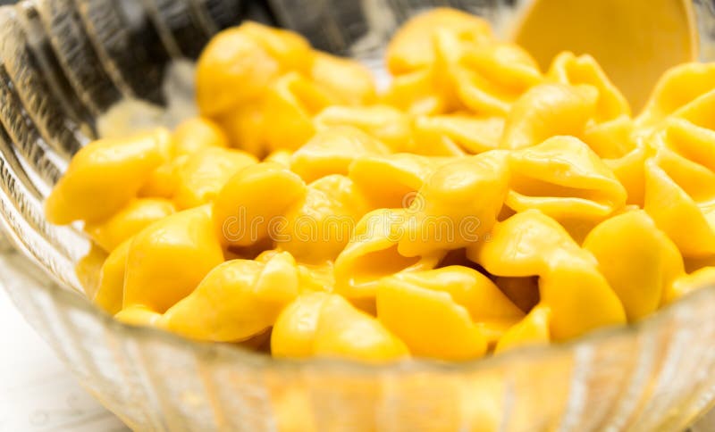 Bowl of Macaroni Shells and Cheese Stock Photo - Image of pasta, food ...