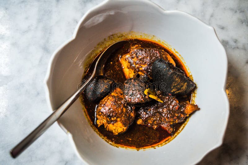 Main Course of Peranakan Dish Chicken Stewed with Black Nuts Stock ...