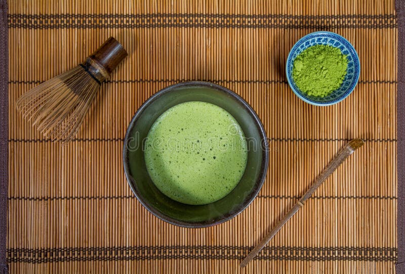 Matcha Green Tea in a Bowl stock image. Image of ingredient - 59506513