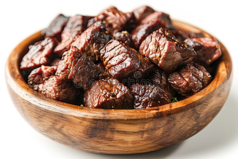 A Bowl of Meat is Sitting on a White Background Stock Photo - Image of ...