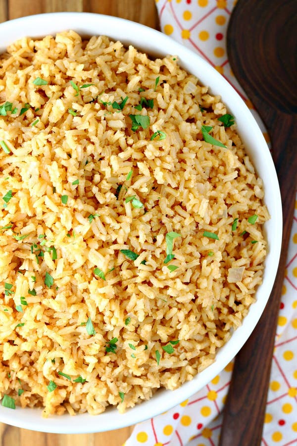 Mexican rice stock image. Image of center, bowl, cereals - 115089515