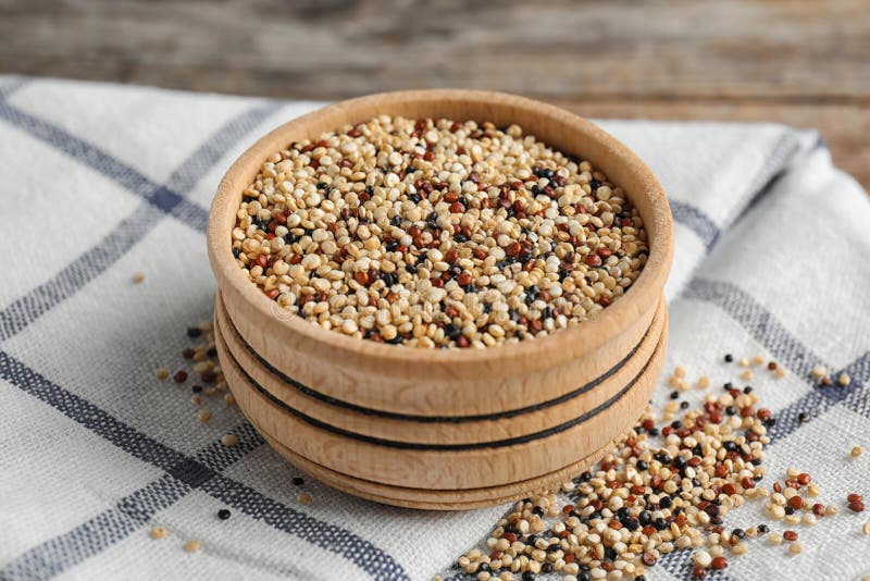 Bowl with Mixed Quinoa Seeds Stock Image - Image of cloth, delicious ...