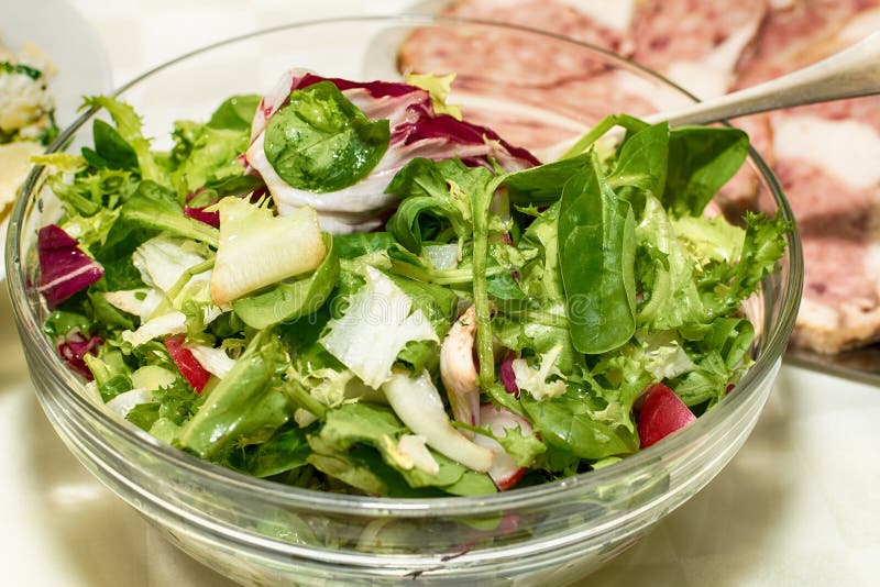 Bowl of a mixed salad meal stock image. Image of leaf - 89930483