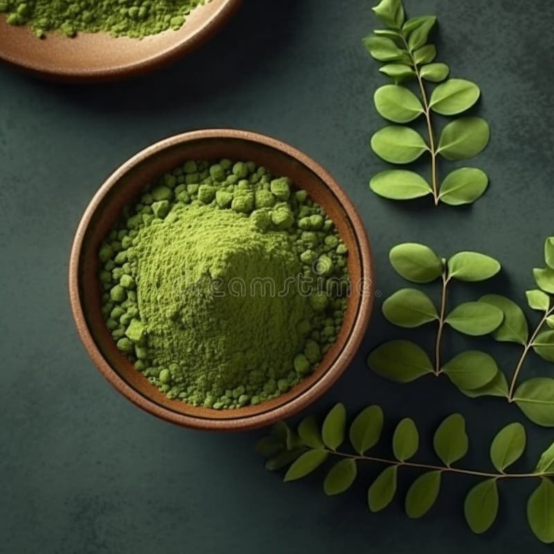 Fresh Leaves Moringa Powder Moringa Oleifera Stock Illustrations – 240 ...