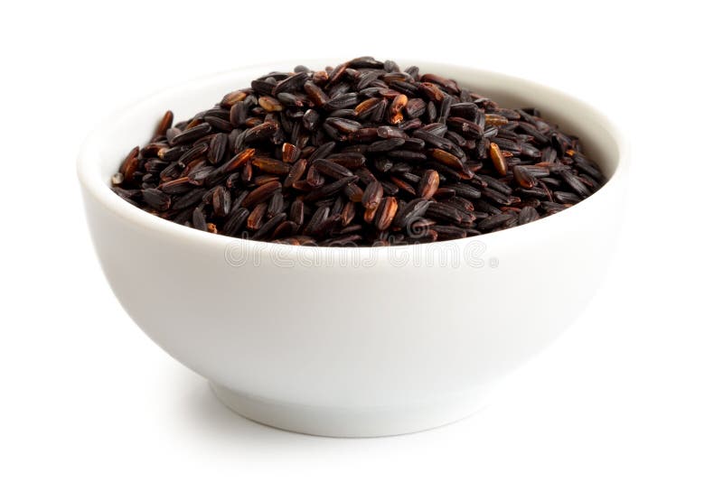 Bowl of Nerone Black Long Grain Rice. Stock Image - Image of ...