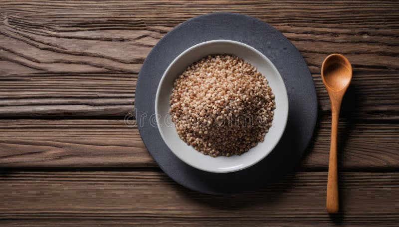 A Bowl of Oatmeal with a Spoon Next To it Stock Illustration ...
