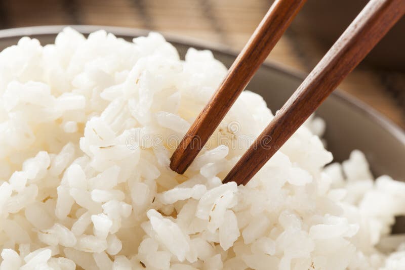 Bowl of Organic White Rice stock image. Image of grain - 28685259