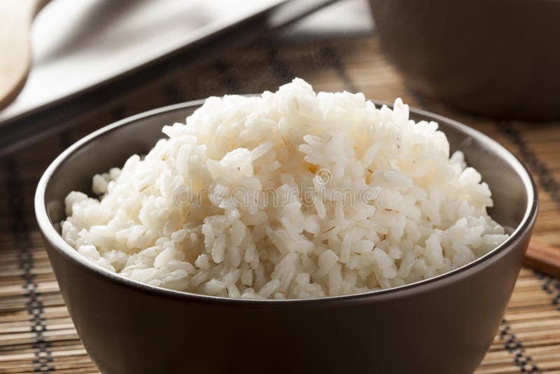 Bowl of Organic White Rice stock image. Image of pile - 28685475