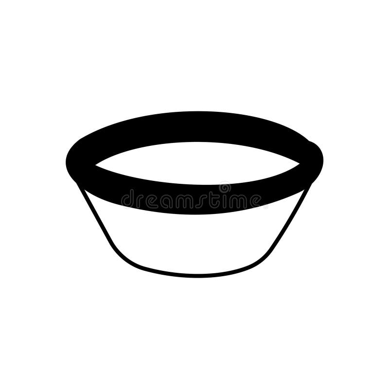 Bowl Outline with Colors Fill Vector Icon that Can Easily Edit or ...