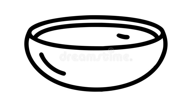 Bowl Outline Icon for Food Serving Kitchenware and Culinary Preparation ...