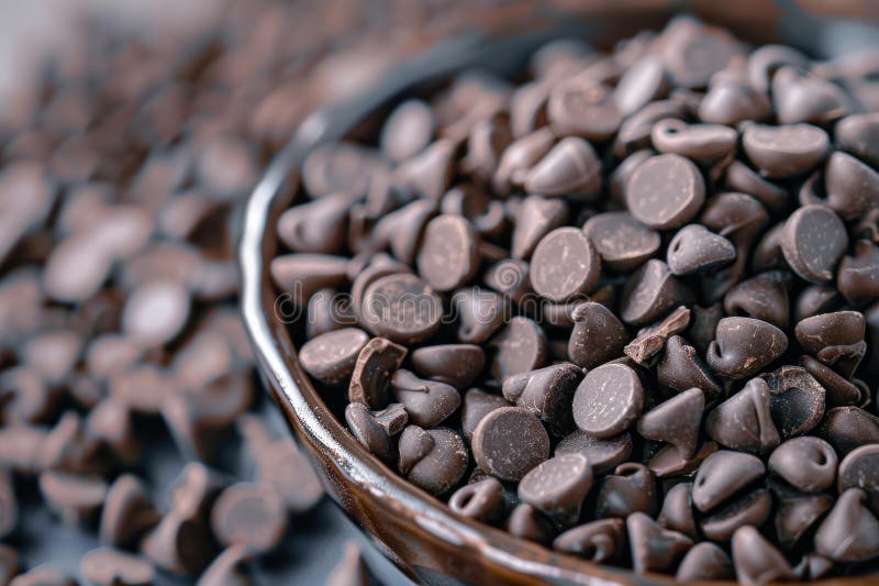 Bowl Overflowing with Delicious Chocolate Chips for Baking Stock Image - Image of cocoa, recipe ...
