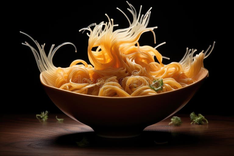 A Bowl of Pasta with Fork Twirling Noodles Stock Illustration ...