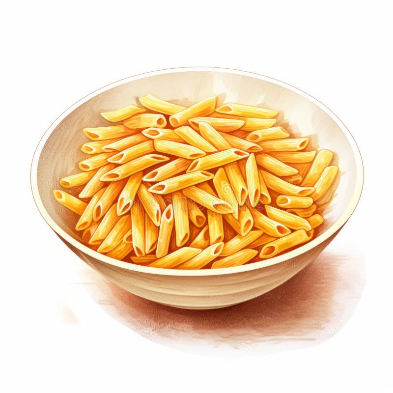Highly Realistic Digital Watercolor Illustration of Orzo Pasta Stock ...