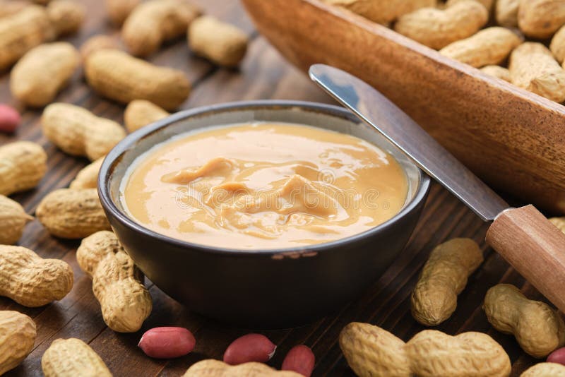 Bowl of Peanut Paste and Nuts Stock Image - Image of cream, oily: 236736701