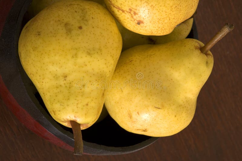 Pears Bowl Cup Pear Organic Fruits White Clipping Path Stock Image ...
