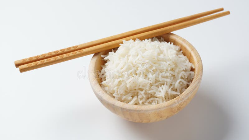 A Bowl of Perfectly Cooked, Plain Basmati Rice, in an Asian Style Bowl ...