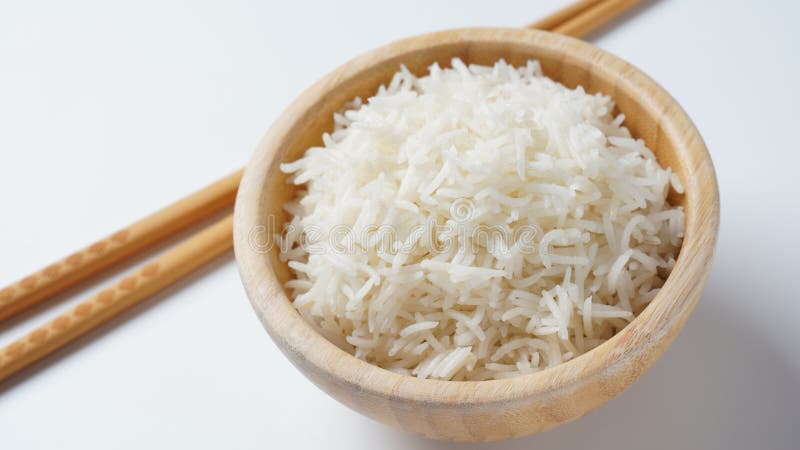 A Bowl of Perfectly Cooked, Plain Basmati Rice, in an Asian Style Bowl ...
