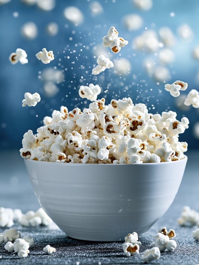 A Bowl of Popcorn is Scattered on a Table Stock Illustration ...