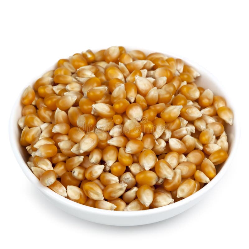 Popping Corn Top View Isolated Stock Image - Image of popcorn ...