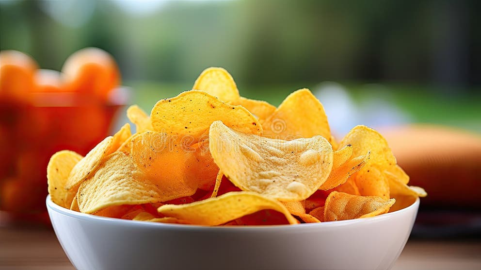 A bowl of potato chips stock illustration. Illustration of generated ...