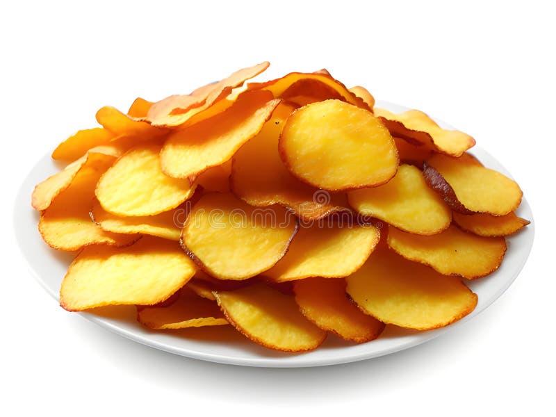 Potato Chips on White Background Stock Image - Image of potato, healthy ...