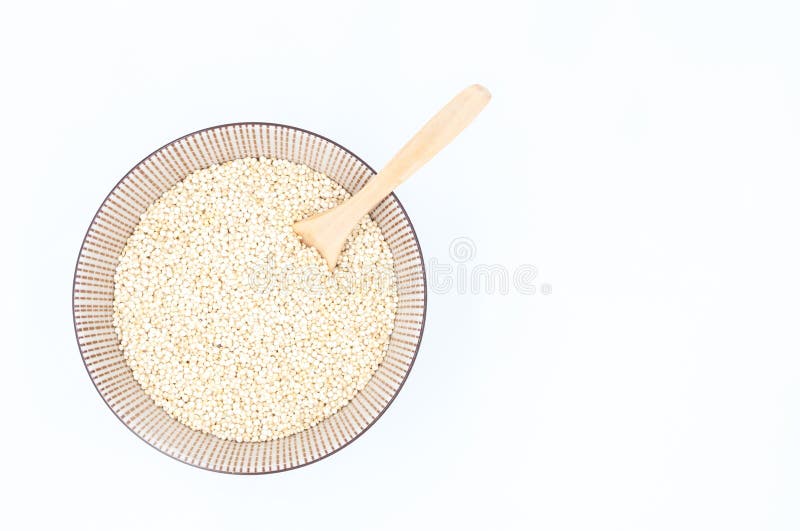 Bowl of Quinoa from Top View on White Background Stock Photo - Image of ...