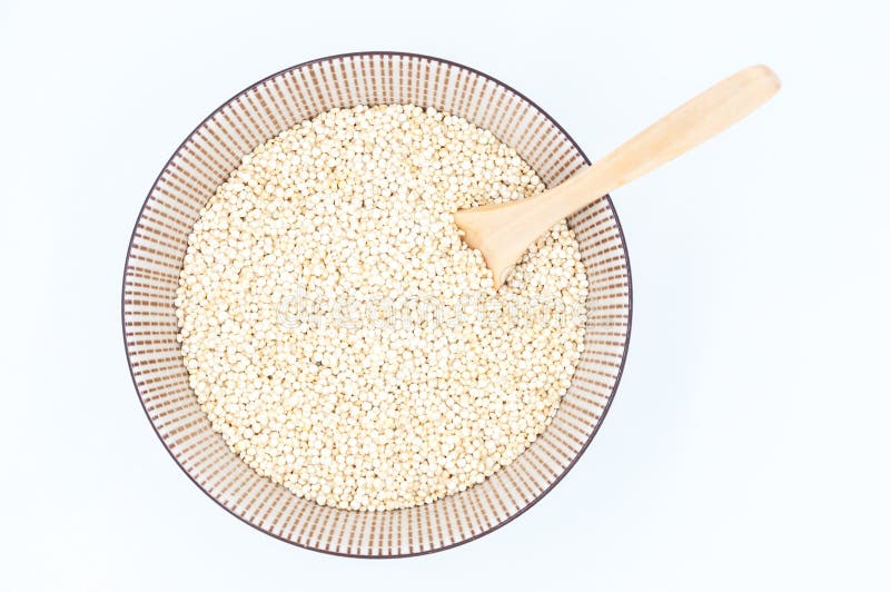 Bowl of Quinoa from Top View on White Background Stock Photo - Image of ...