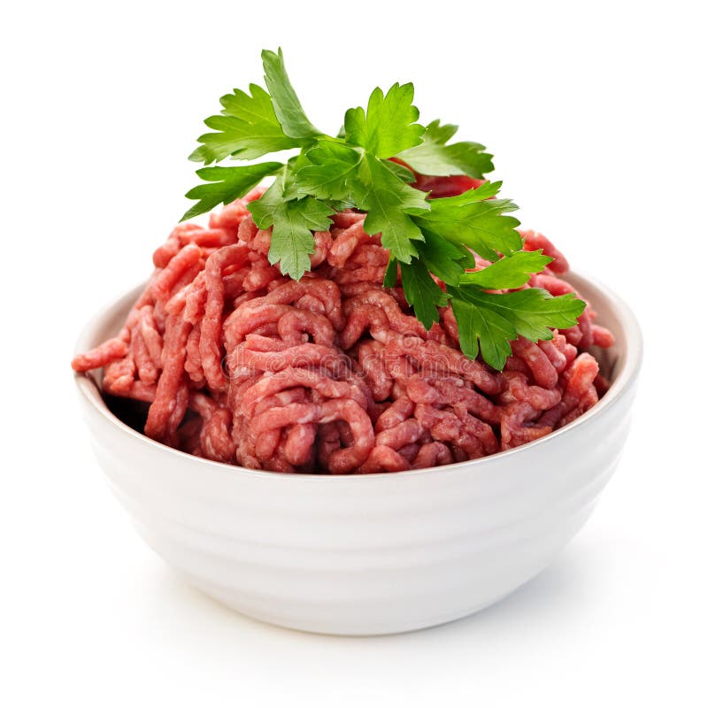 Bowl of raw ground meat stock photo. Image of macro, beef - 12732762