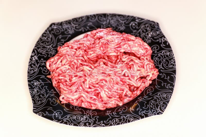 Bowl of raw ground meat stock photo. Image of meat, preparation - 48745288