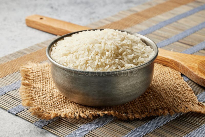 Bowl of raw rice stock photo. Image of dish, crop, dinner - 347027088