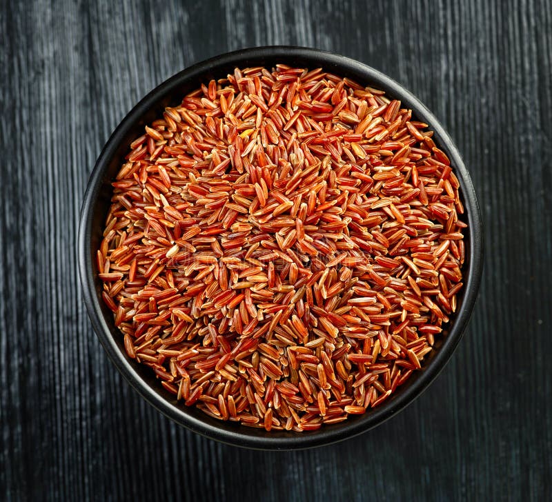 Bowl of red wild rice stock image. Image of cooking, healthy - 60420483
