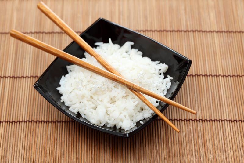 Bowl of Rice with Chopsticks Stock Image - Image of cuisine, chinese ...